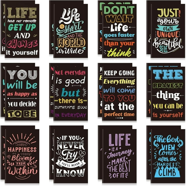 D-FantiX Mini Notebooks 24Pcs, Inspirational Journals, Motivational ...