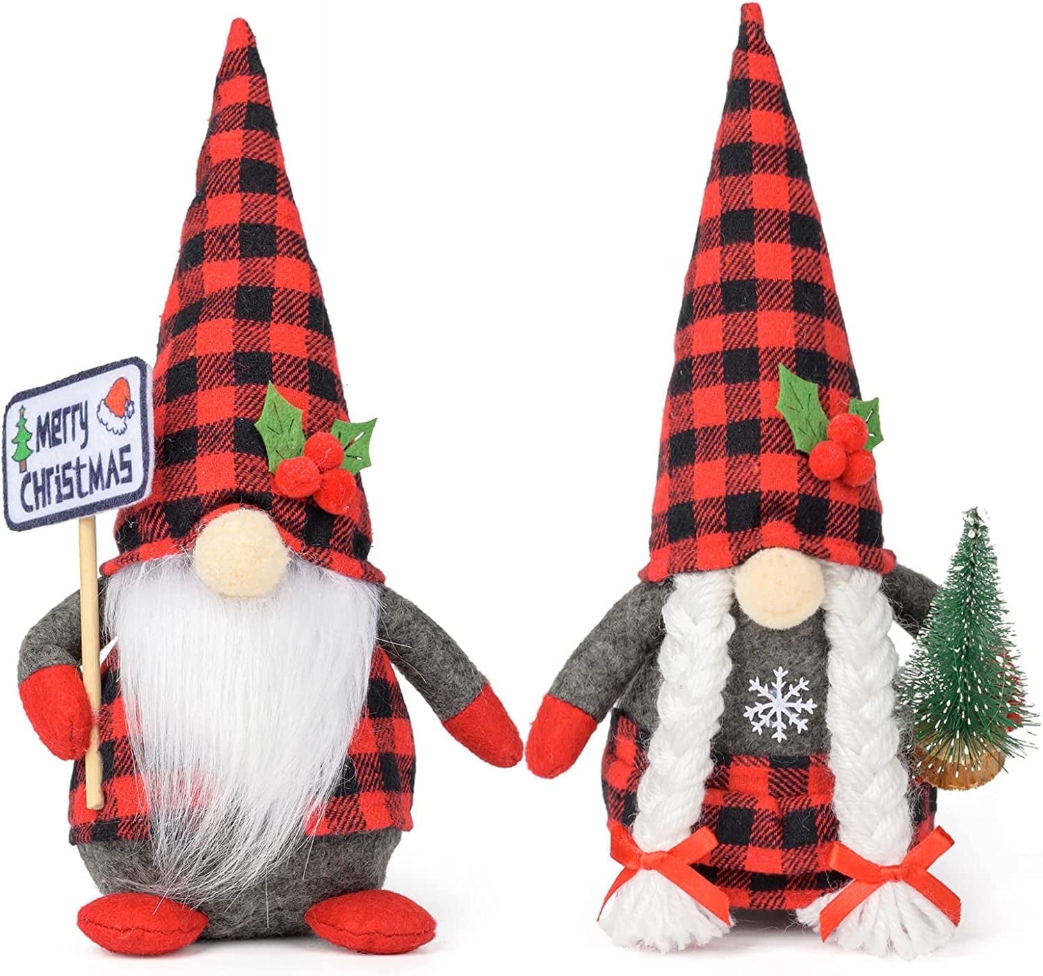 D-FantiX 2Pack Christmas Gnomes Plush with Christmas Sign and Xmas Tree ...