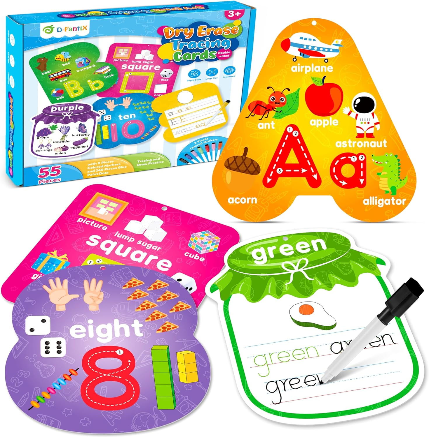 D Fantix 55 Pieces Alphabet And Number Bulletin Board Set Double Side