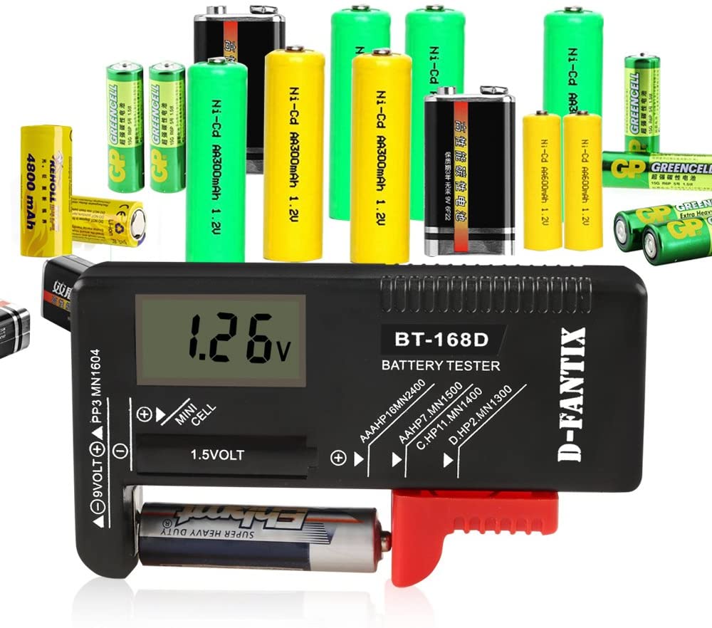 D-FantiX Battery Tester, Universal Battery Checker for AAA AA C D 9V 1 ...