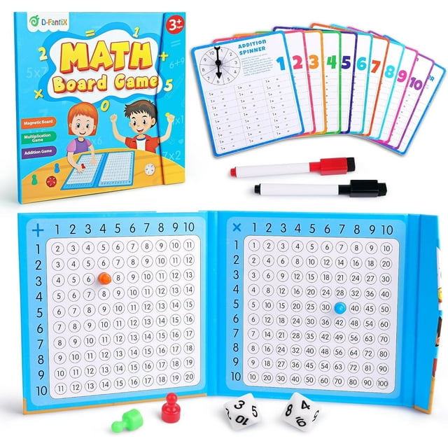 D-FantiX Magnetic Math Game Board, Addition and Multiplication Learning ...