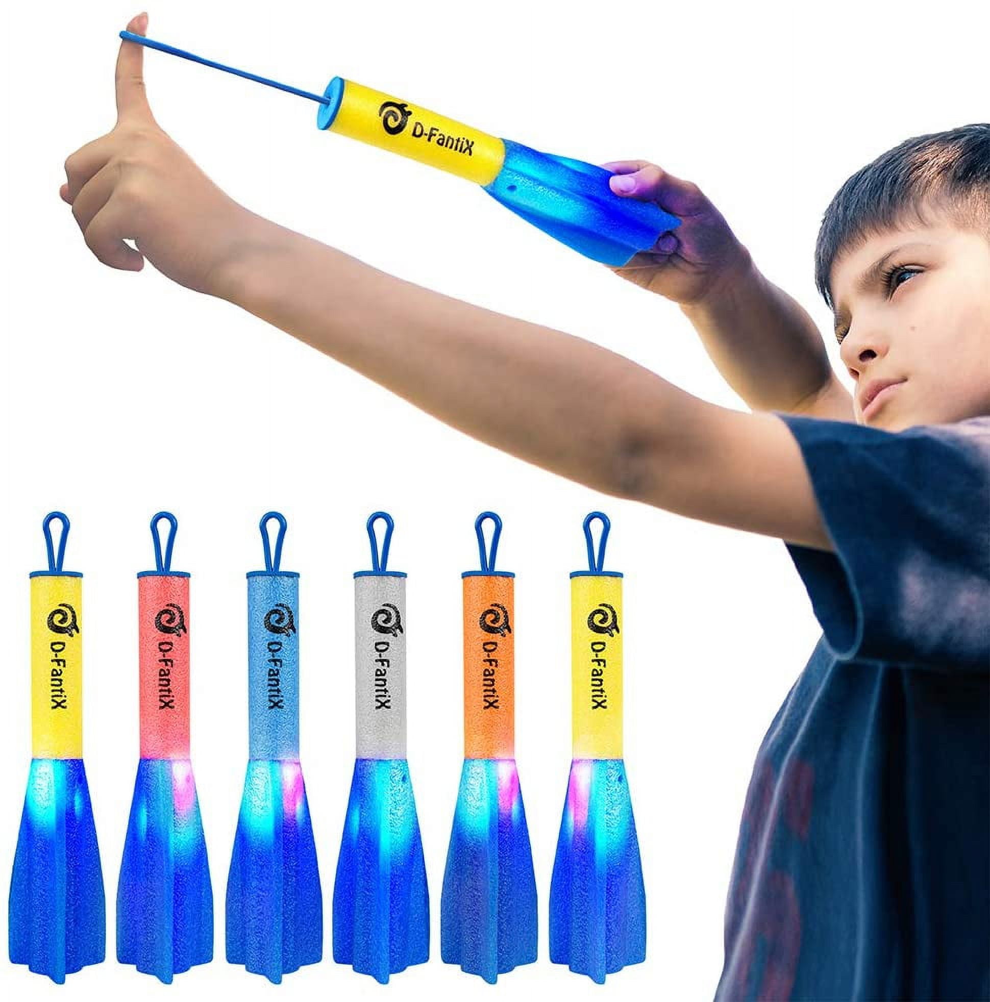 D-FantiX LED Foam Finger Rockets, Slingshot Toys for Kids, 6 Pack, 100 ...