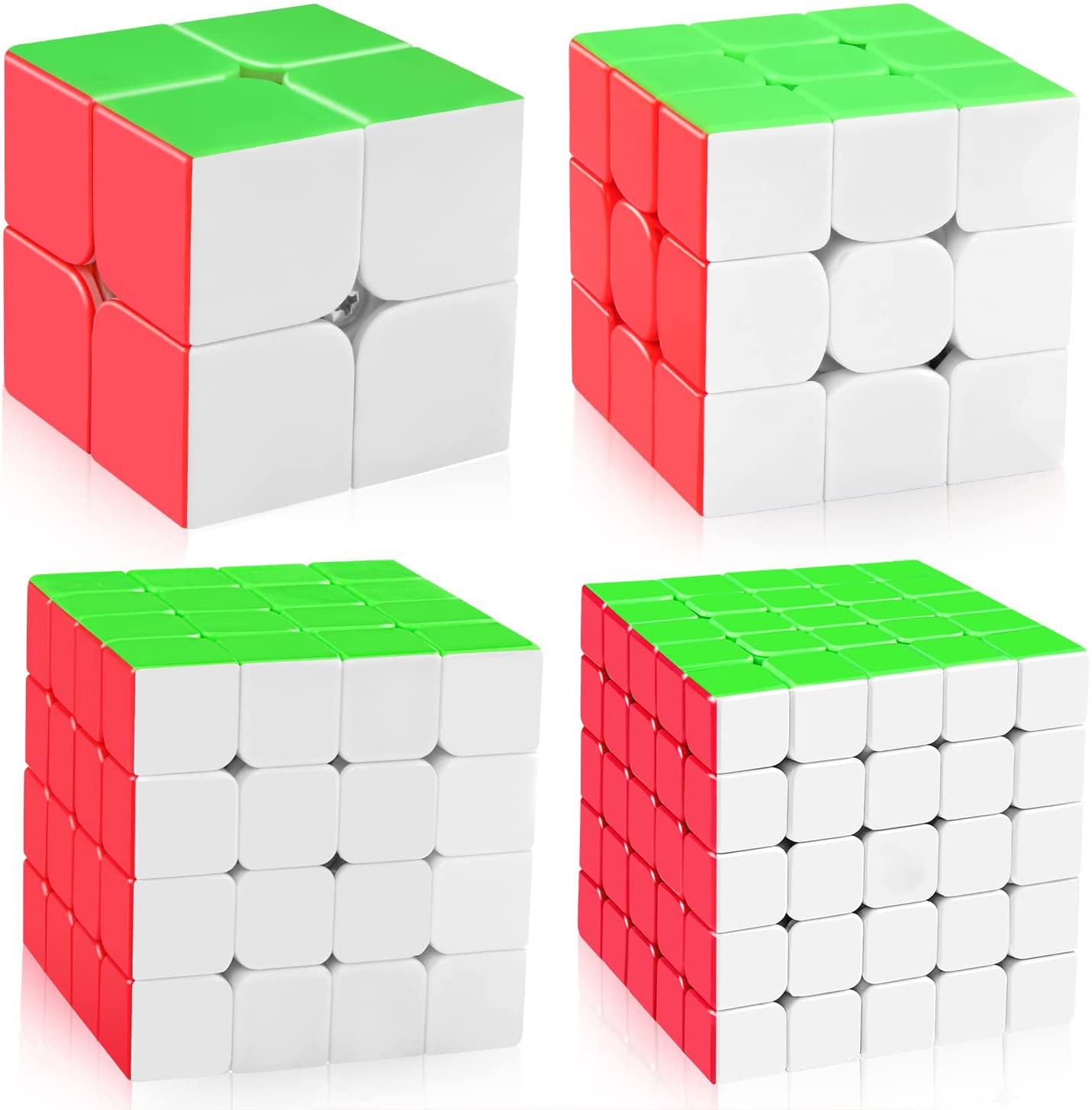 Coolzon Speed Cube Set, Magic Cube 2x2 3x3 4x4 Pyraminx Pyramid ...
