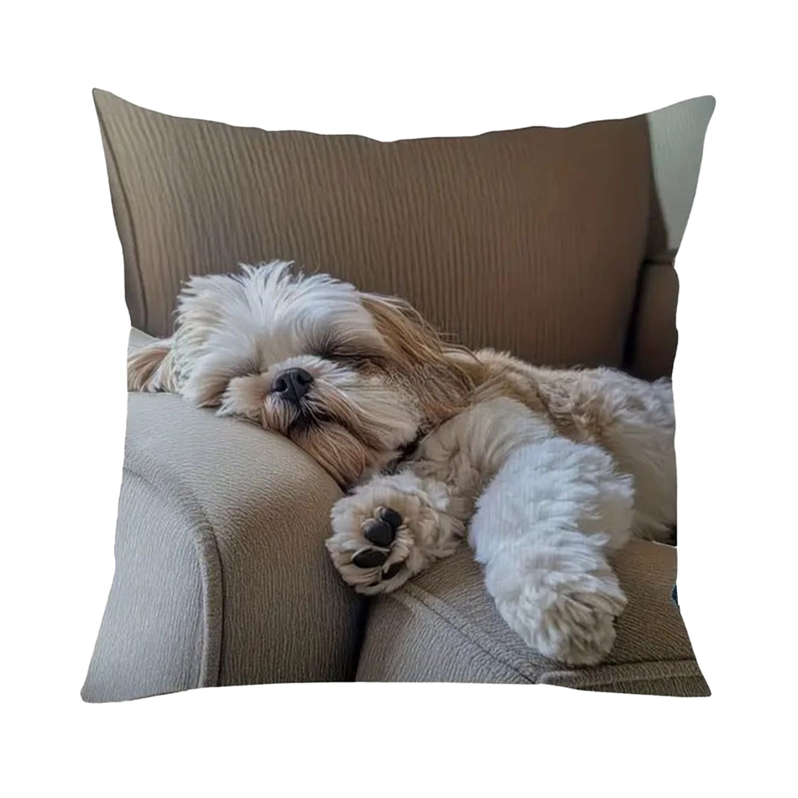 D Faux Embroidery Pillow Cover Furry Friend Print For Sofa Living Room ...