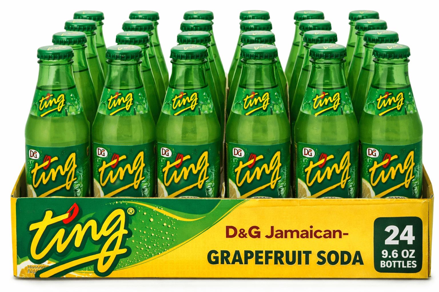 D&G Jamaican Ting Grapefruit Soda, 24 Pack Glass Bottles, 9.6 fl oz ...