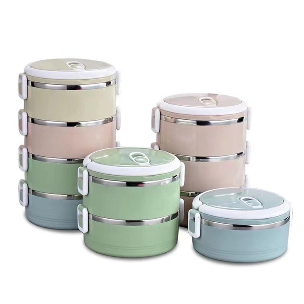 D-GROEE 1/2/4 Layers Thermal Insulated Bento Stainless Steel School ...