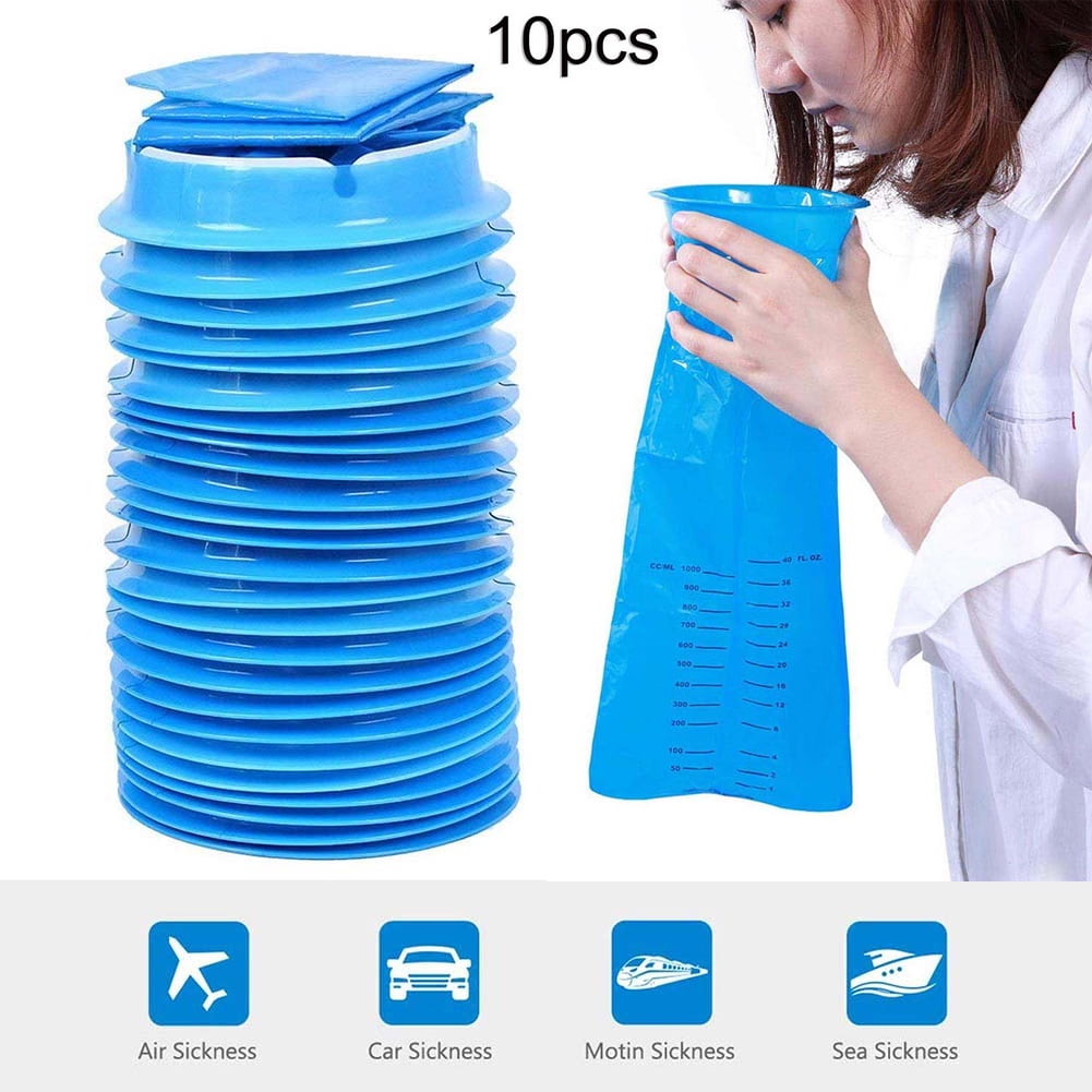 D-GROEE 10Pcs 1000ML Emesis Bags, Barf Bags, Disposable Nausea Bags ...