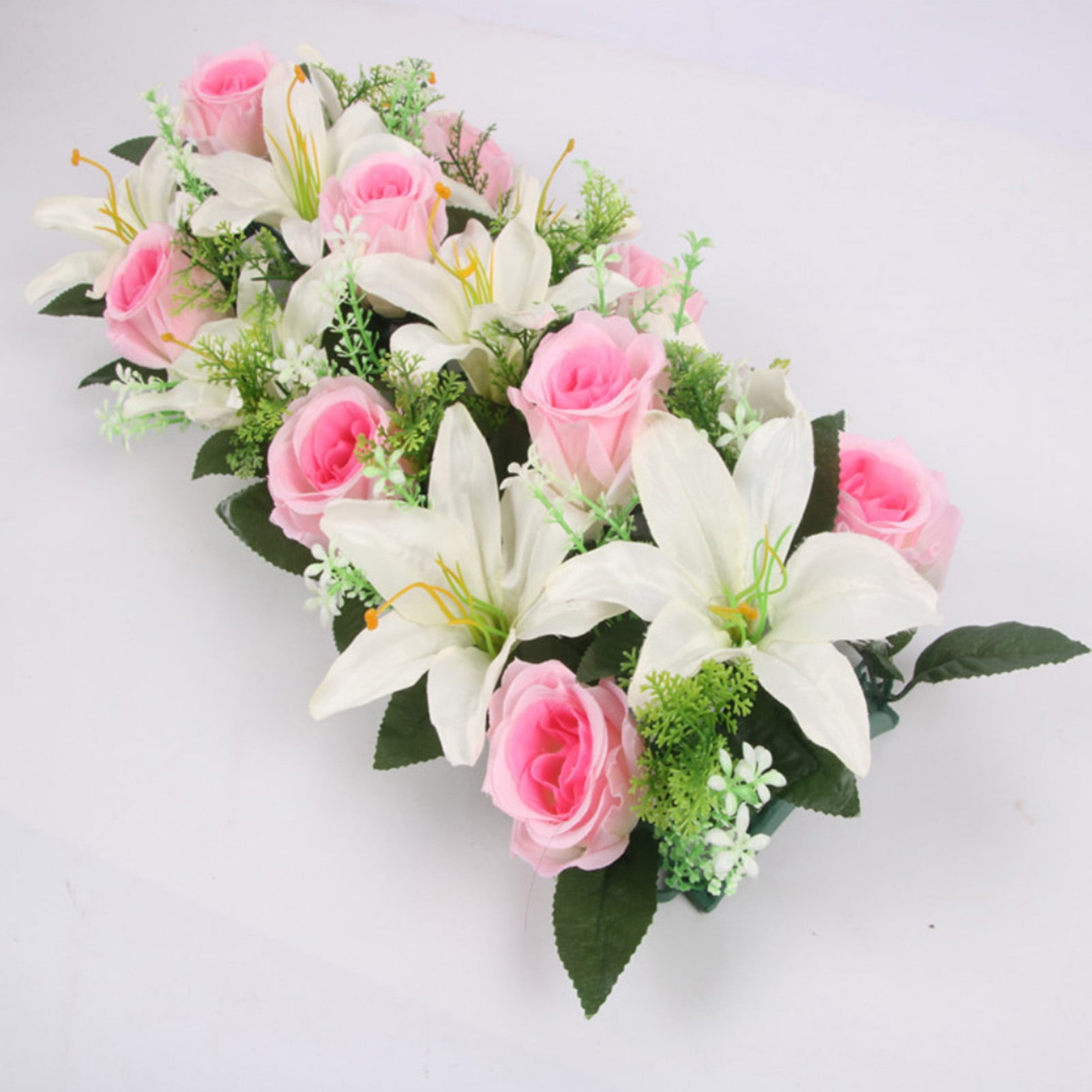 D-GROEE 18Pcs Artificial Lily Fake Lily Flower Wedding Party Decor Bouquet Home Hotel Office ...