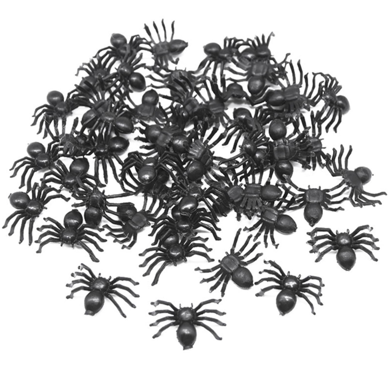D-GROEE 200Pcs Fake Black Spider Realistic Imitation Bug for Halloween ...