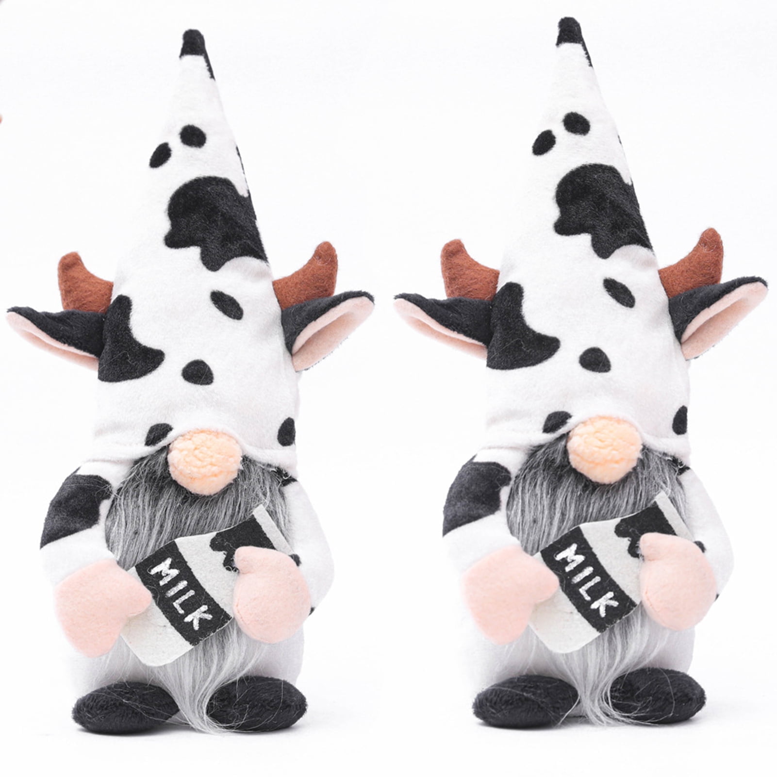 D-GROEE 2PCS Cow Gnomes Farmhouse Calf Gnomes Plush Tiered Tray Tomte ...