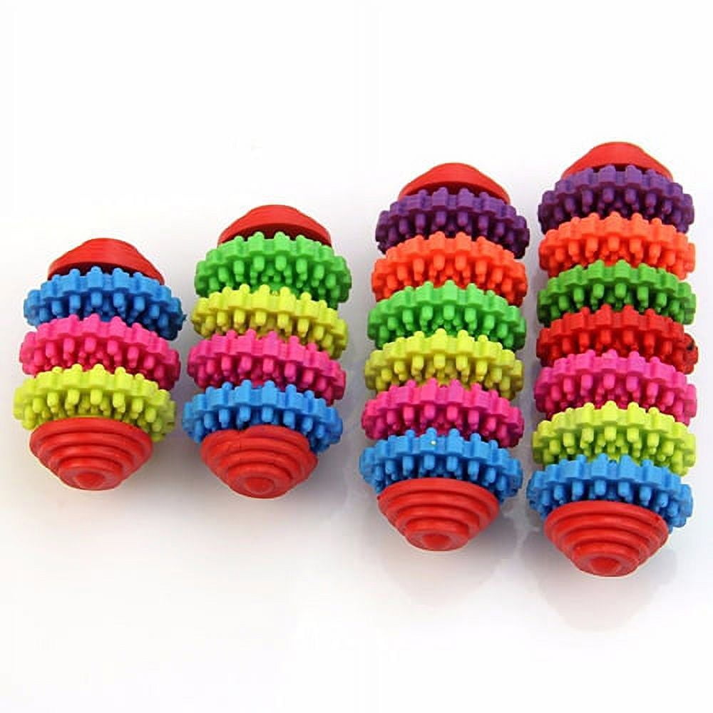 D-GROEE 2Pack Dog Toys Colorful Rubber Teeth Cleaning Dog Chew Toys for ...