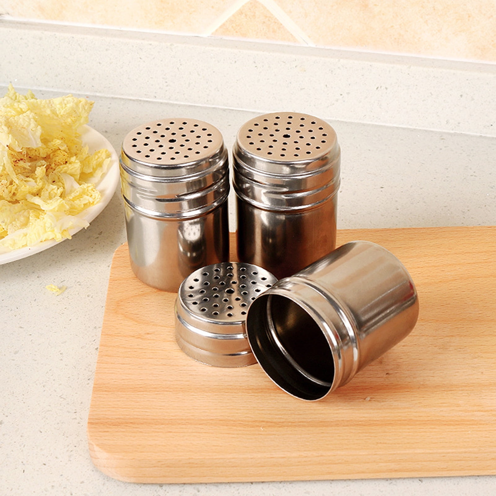 D-GROEE 3PACK Stainless Steel Seasoning Shaker Bottles, Spice Shaker ...