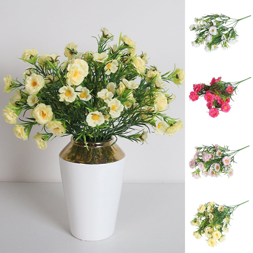 D GROEE 3PCS Fake Flowers Small Wild Flower Faux Plastic Flowers for ...