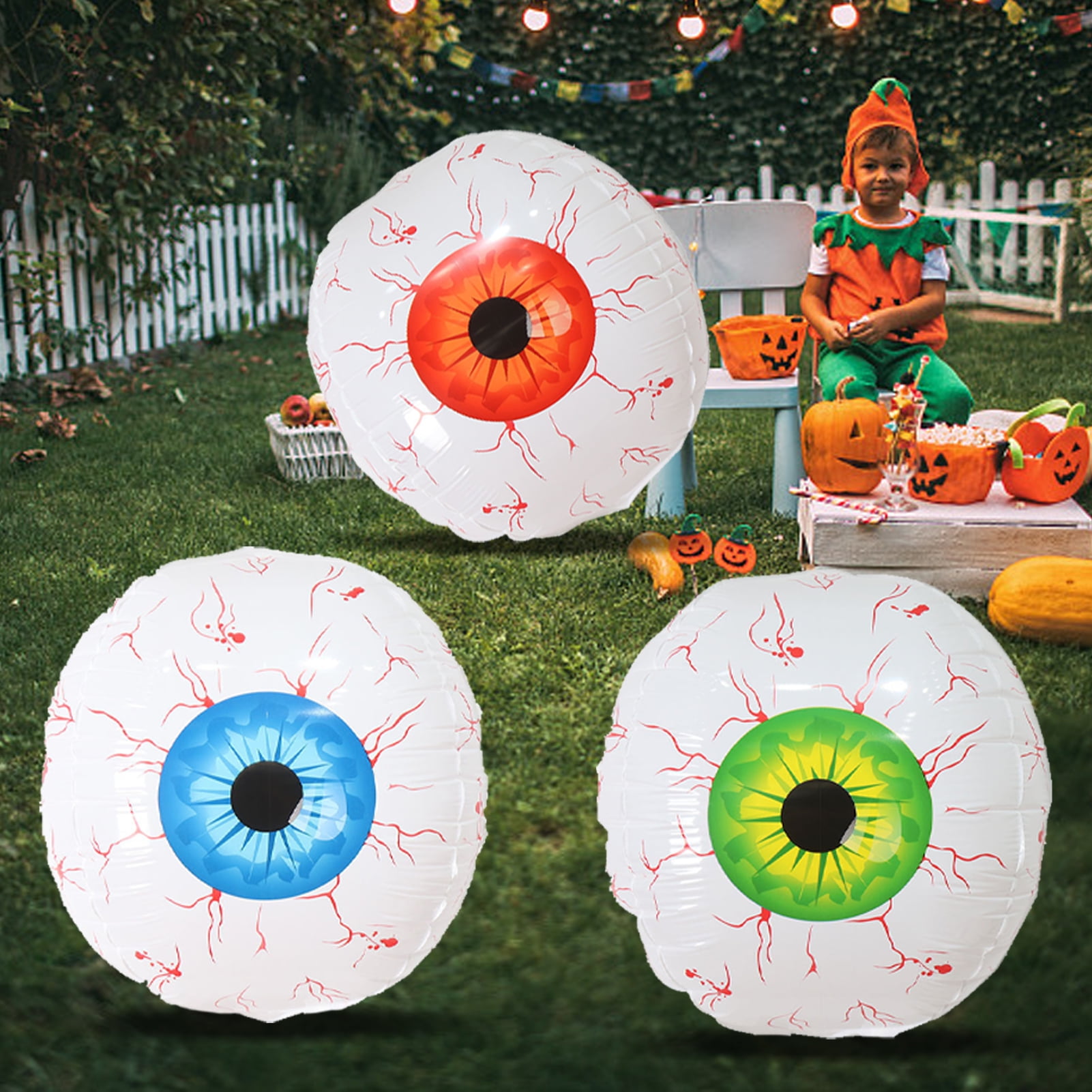 D-GROEE 3Pcs Halloween Inflatable Eyeball Balloons 22 Inches Reusable ...