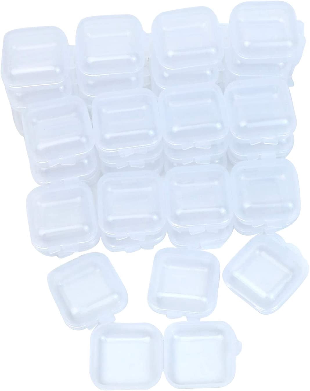 D-GROEE 40Pcs Mini Square Storage Containers Box with Lid Clear ...
