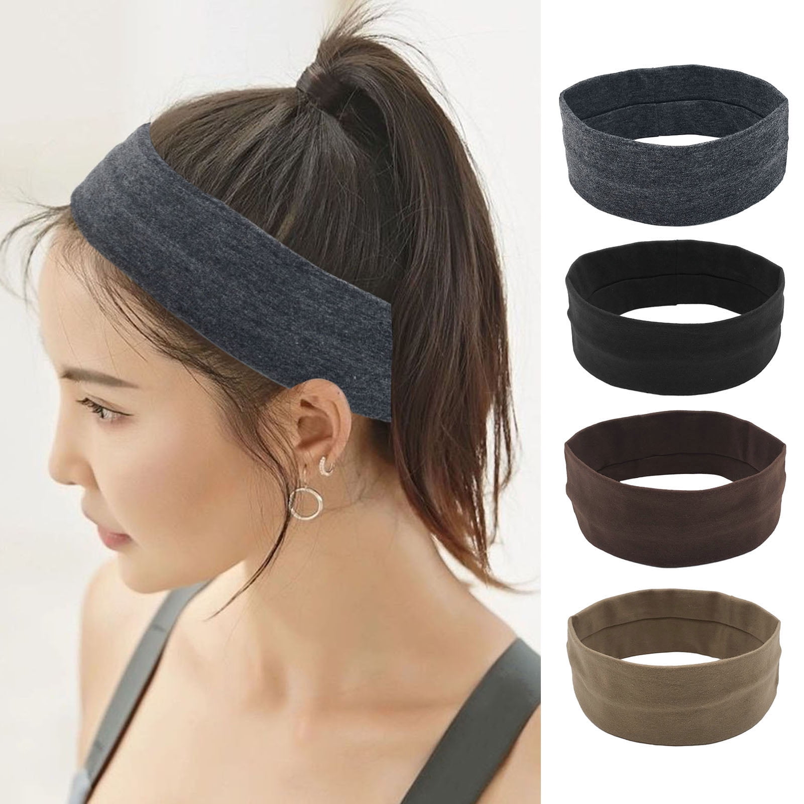 D-GROEE 4Pcs Hair Solid Color Headband for All Hair Types – Wide ...