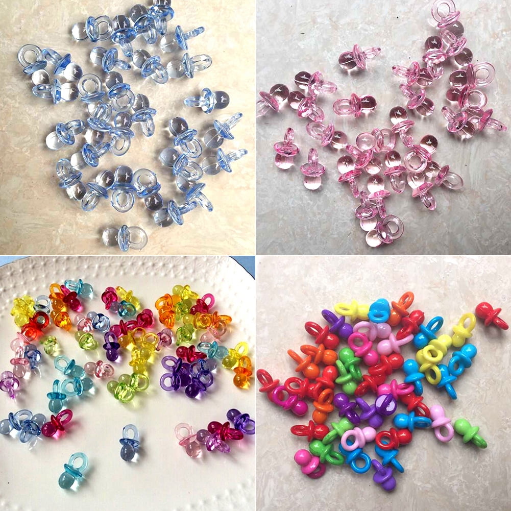 D-GROEE 50 Pcs Mini Clear Acrylic Baby Pacifiers For Baby Shower ...