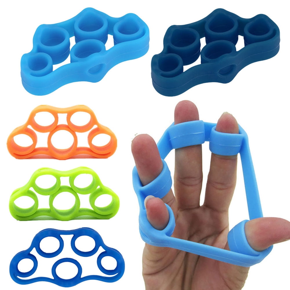 D-GROEE 5Pcs Silicone Hand Grip Strengthener Finger Exercise Finger ...