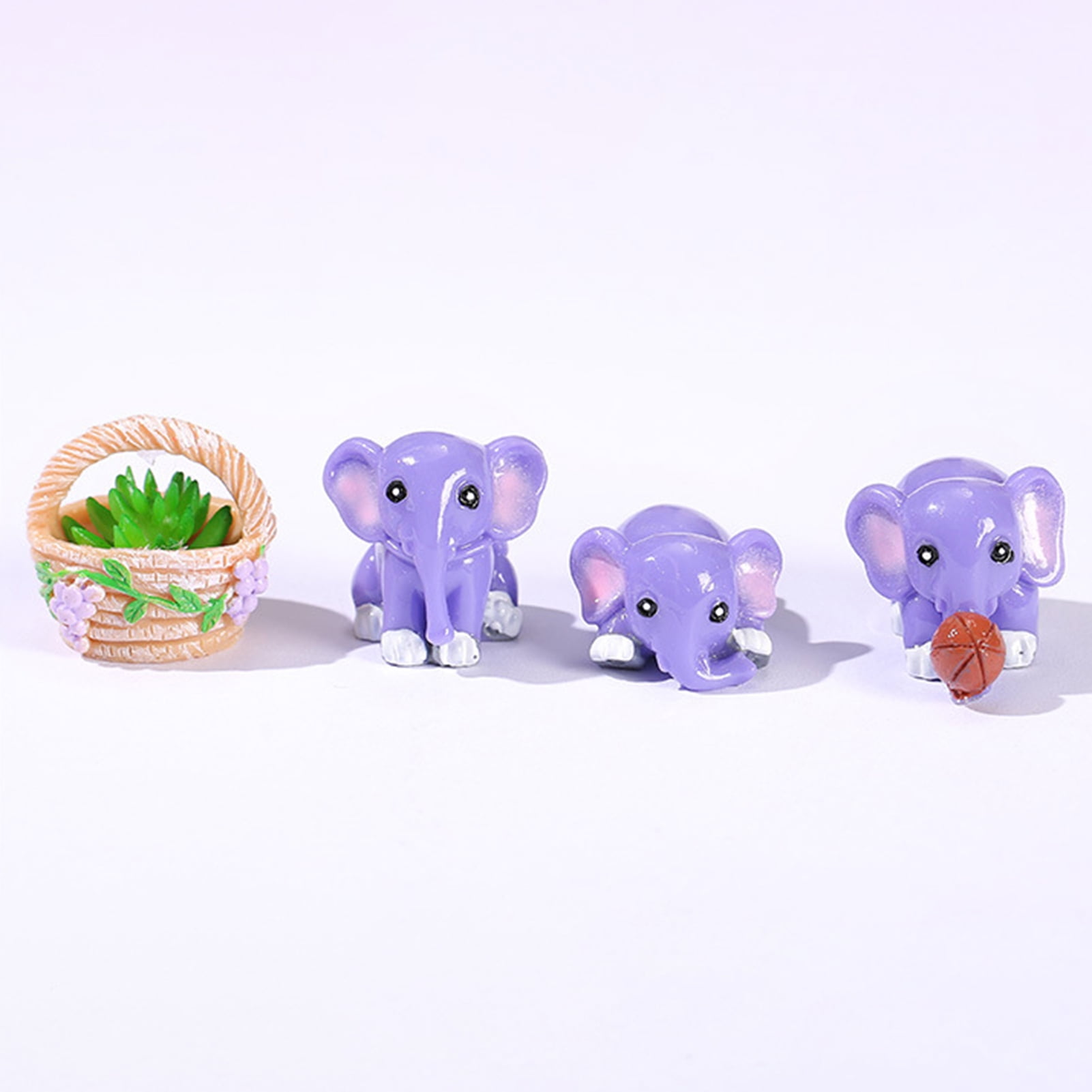 D-GROEE 8Pcs Miniature Elephant Figurines Model Mini Elephant Animal ...