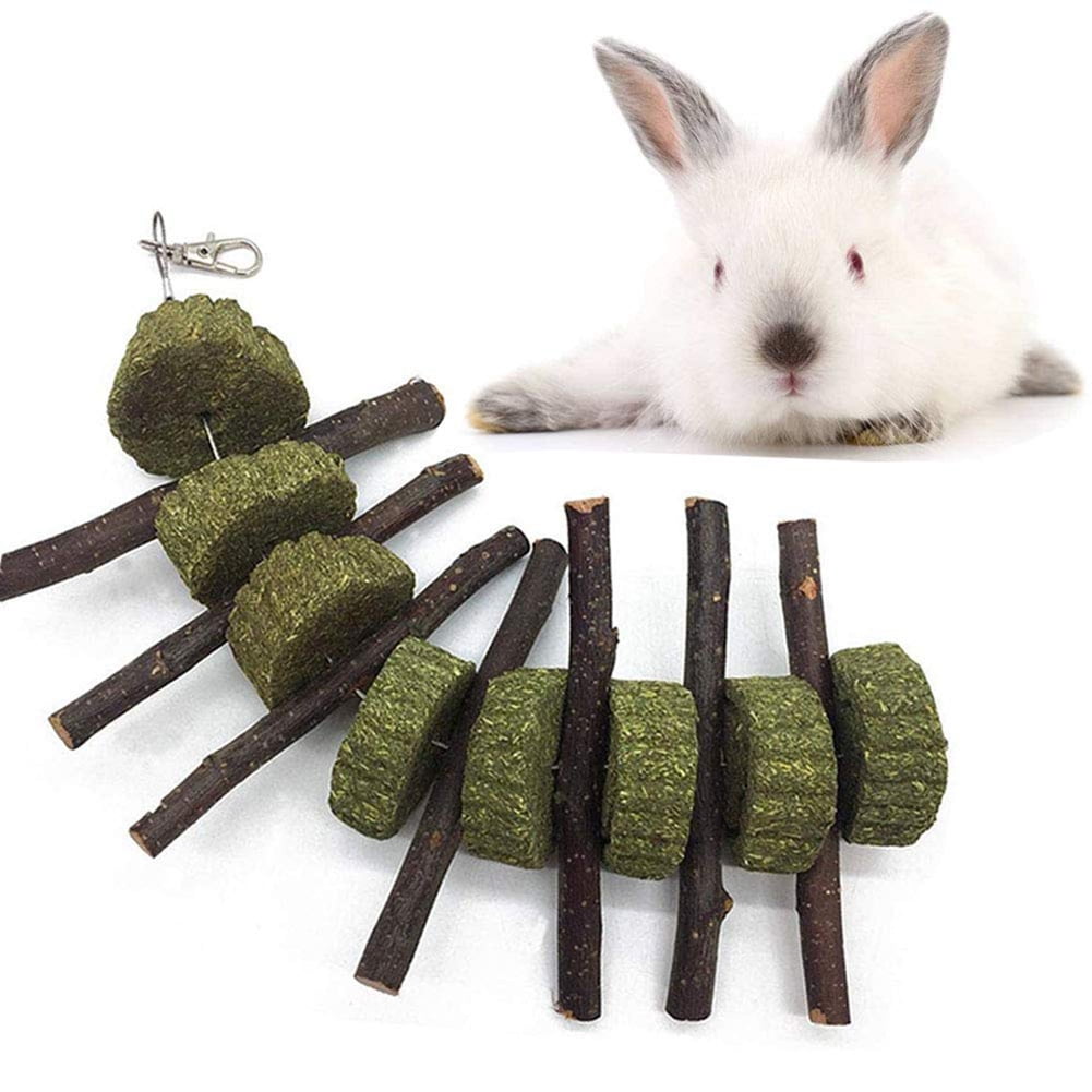 D-GROEE Bunny Rabbit Chew Toys- Natural Apple Branch Chewing Sticks ...