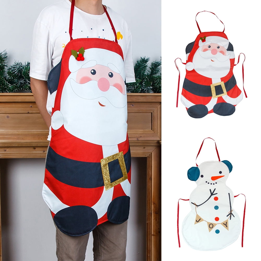 D-GROEE Cartoon Christmas Kitchen Cooking Aprons Adjustable Xmas Baking ...