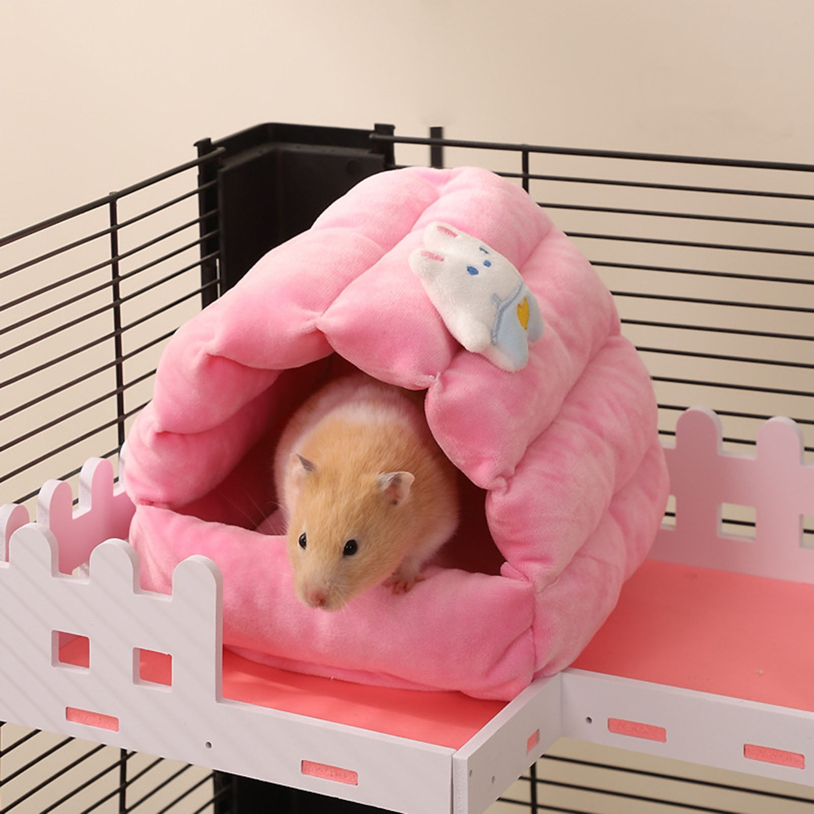 D-GROEE Cute Cozy Pet Nest Cozy Hamster Nest Bunny Carrot Design Small ...