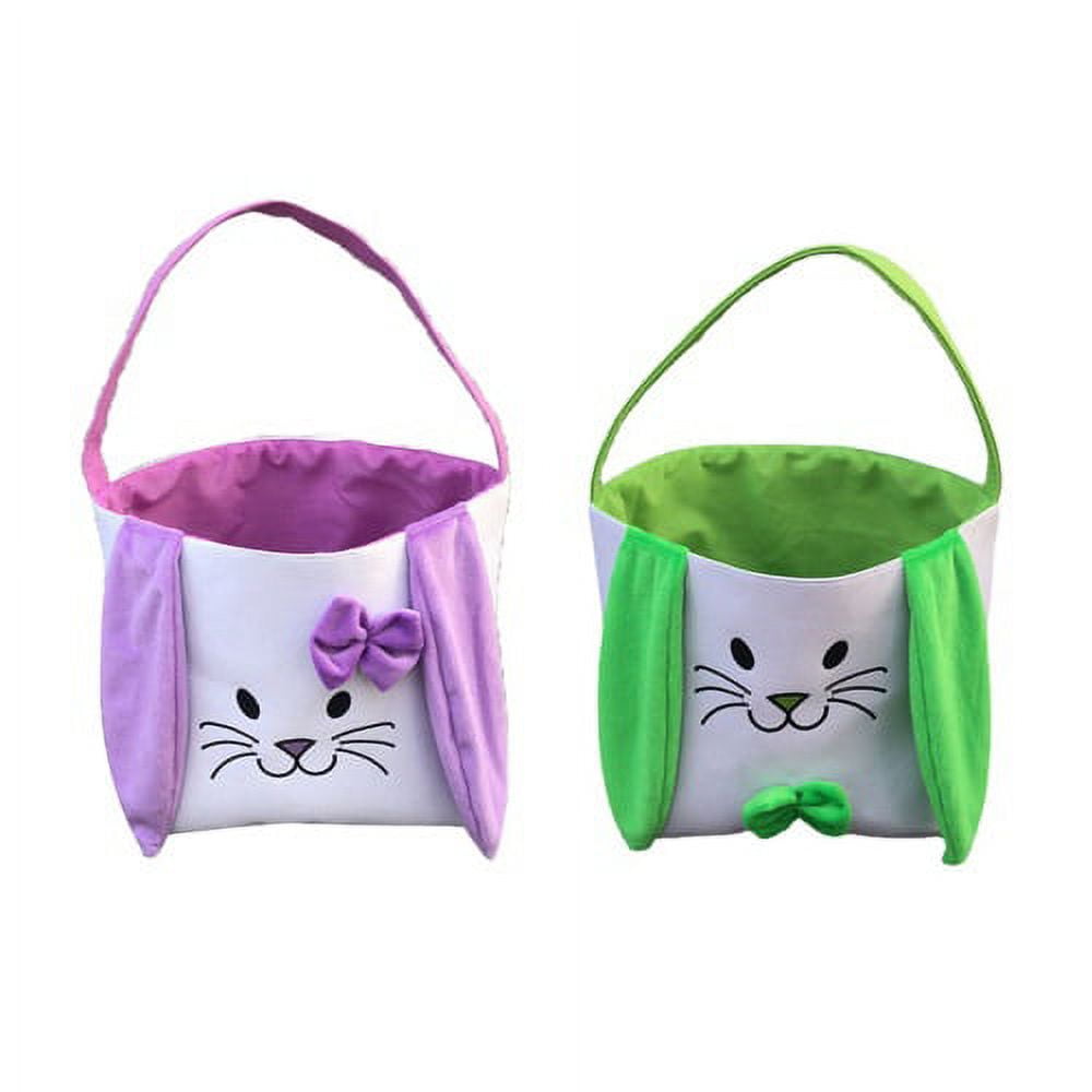 D-GROEE Easter Bunny Basket Foldable Ear Rabbit Design Egg Hunt Basket ...