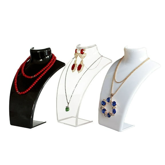 Black Acrylic Necklace Display Stand,Velvet Mannequin Neck Form for ...