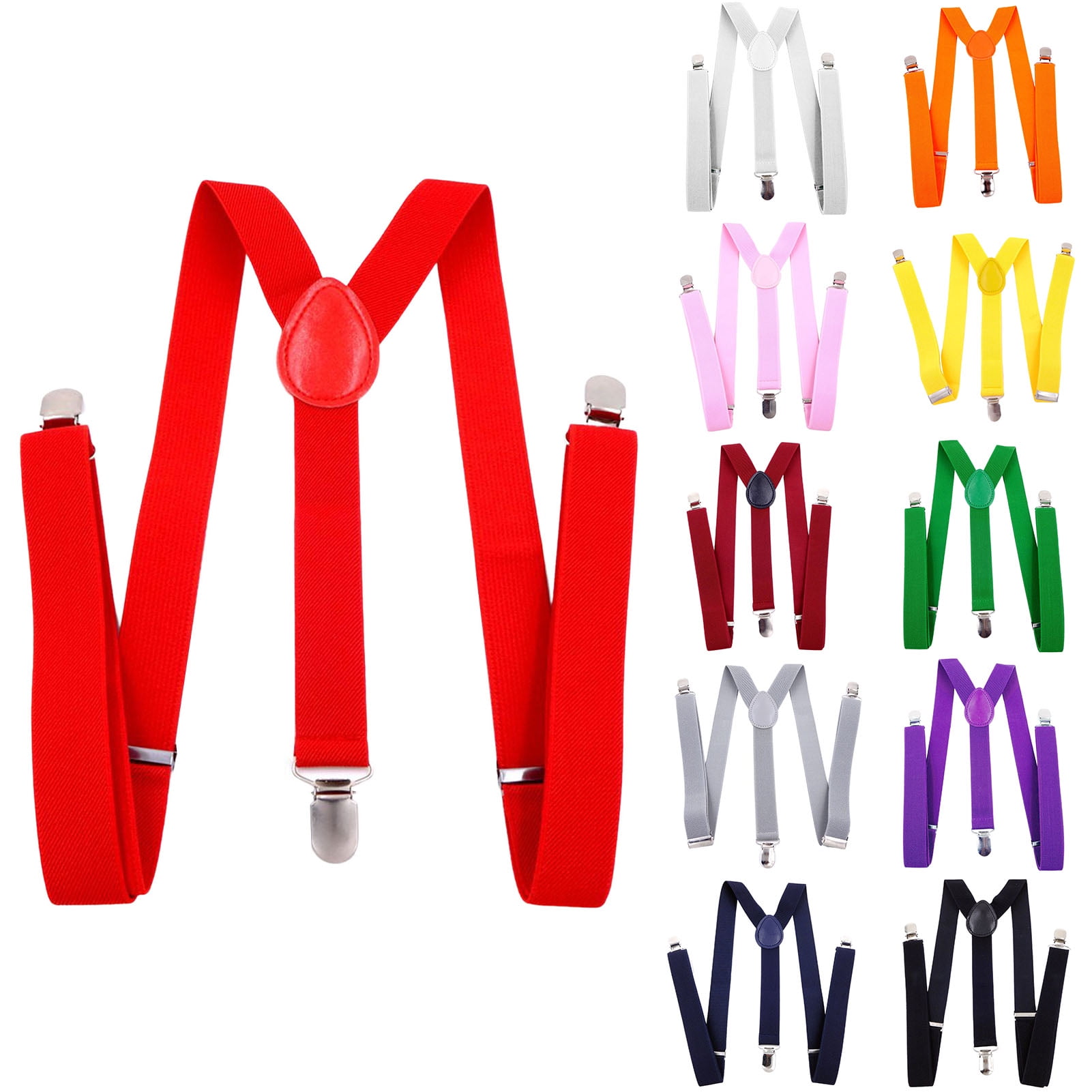 D-GROEE Men's Adjustable Polyester Suspenders, Green, One Size ...