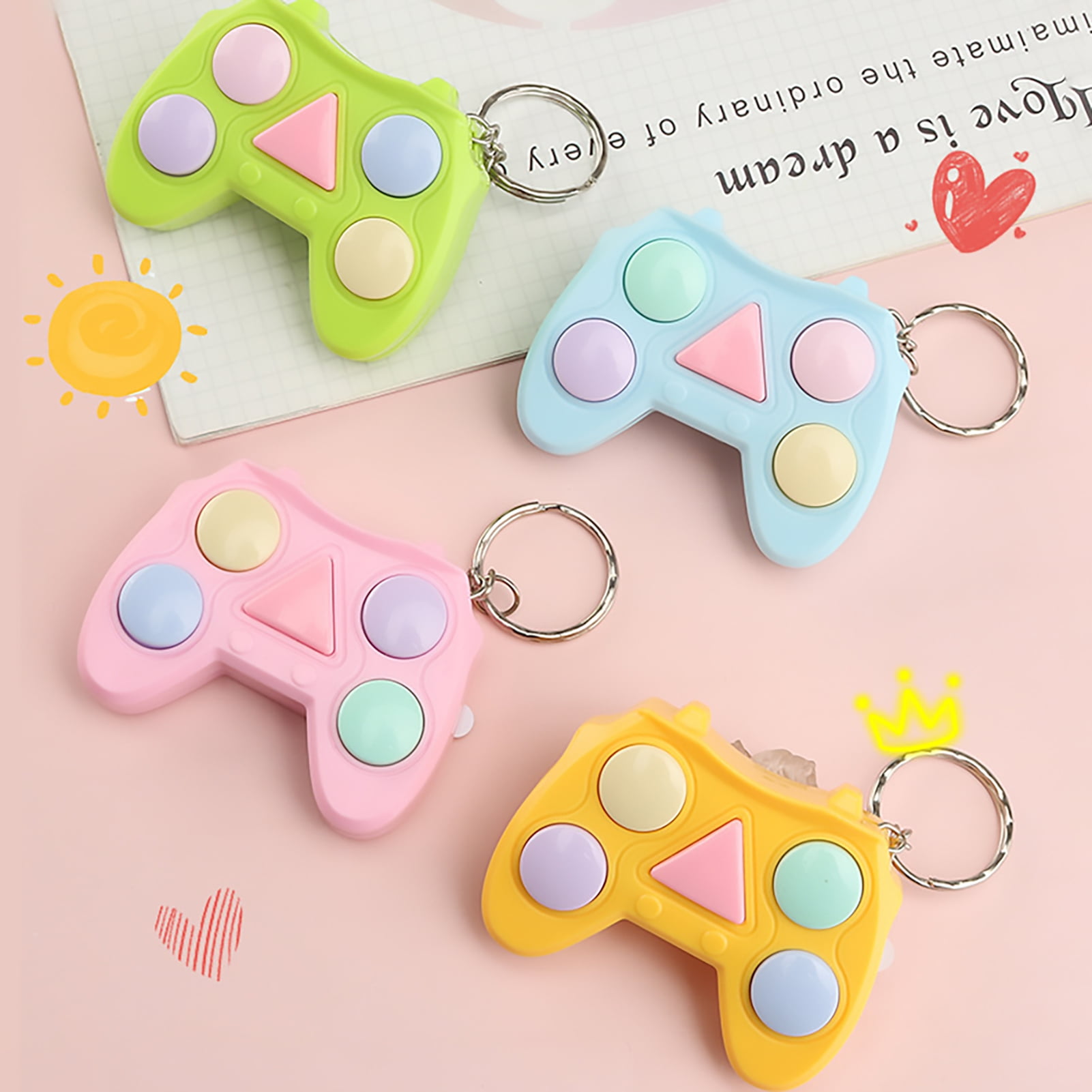 D-GROEE Mini Fidget Toy Keychain, Cat Paw Push Fidget Sensory Key Chain ...