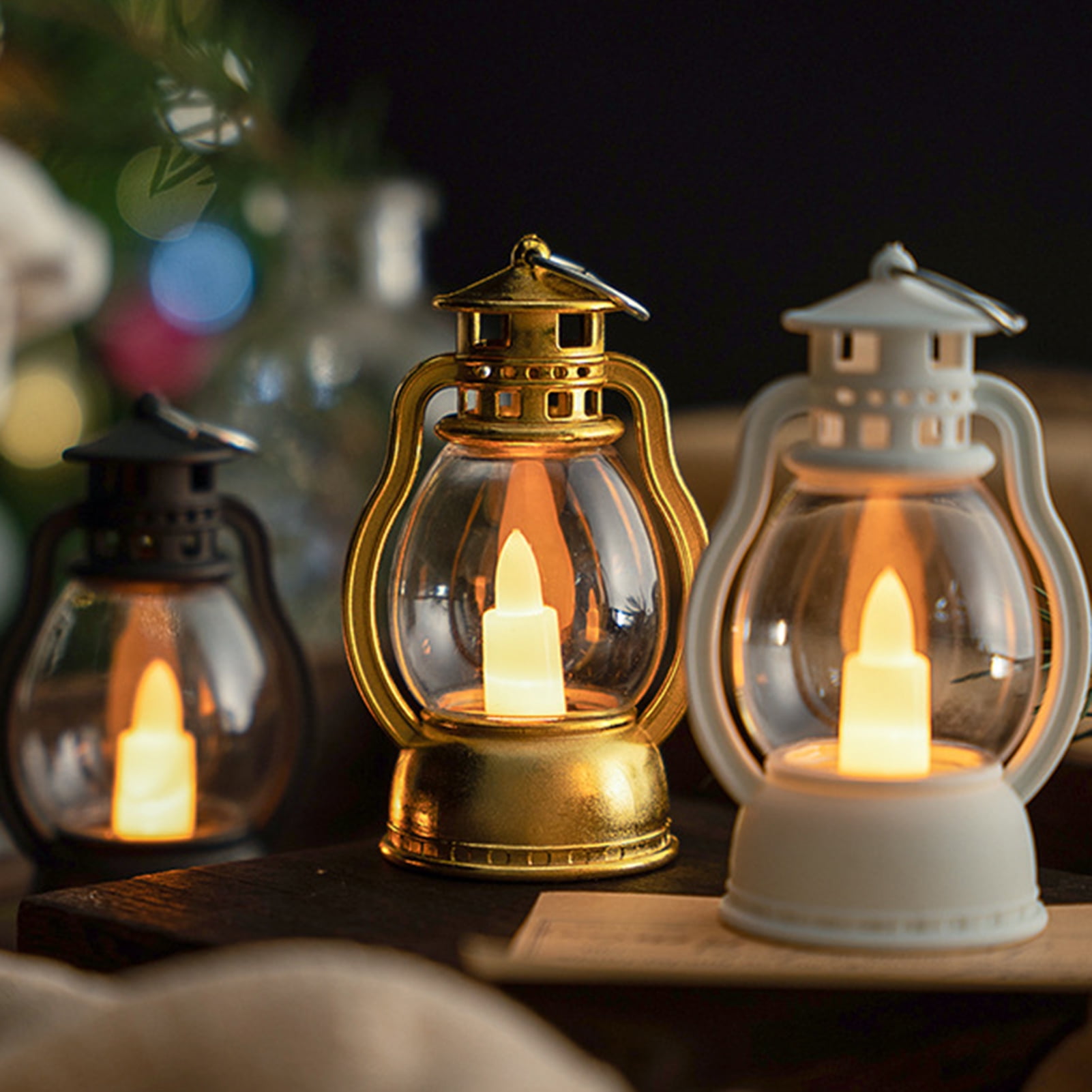 D-GROEE Mini Lantern, Vintage Small Candle Lanterns with Flickering LED ...