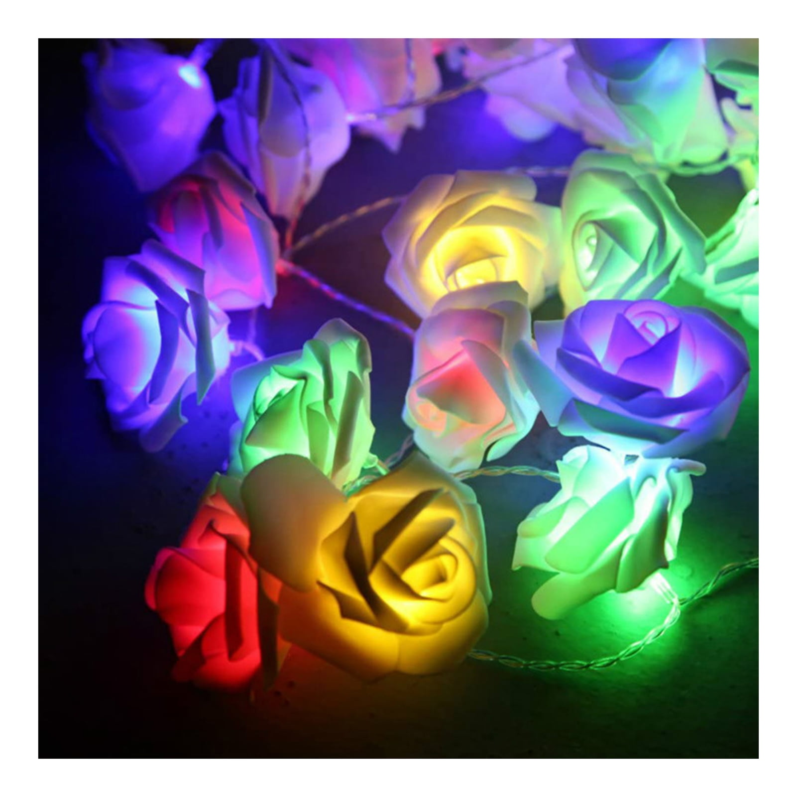D-GROEE Party Accessories Led Rose Flower String Light Realistic ...