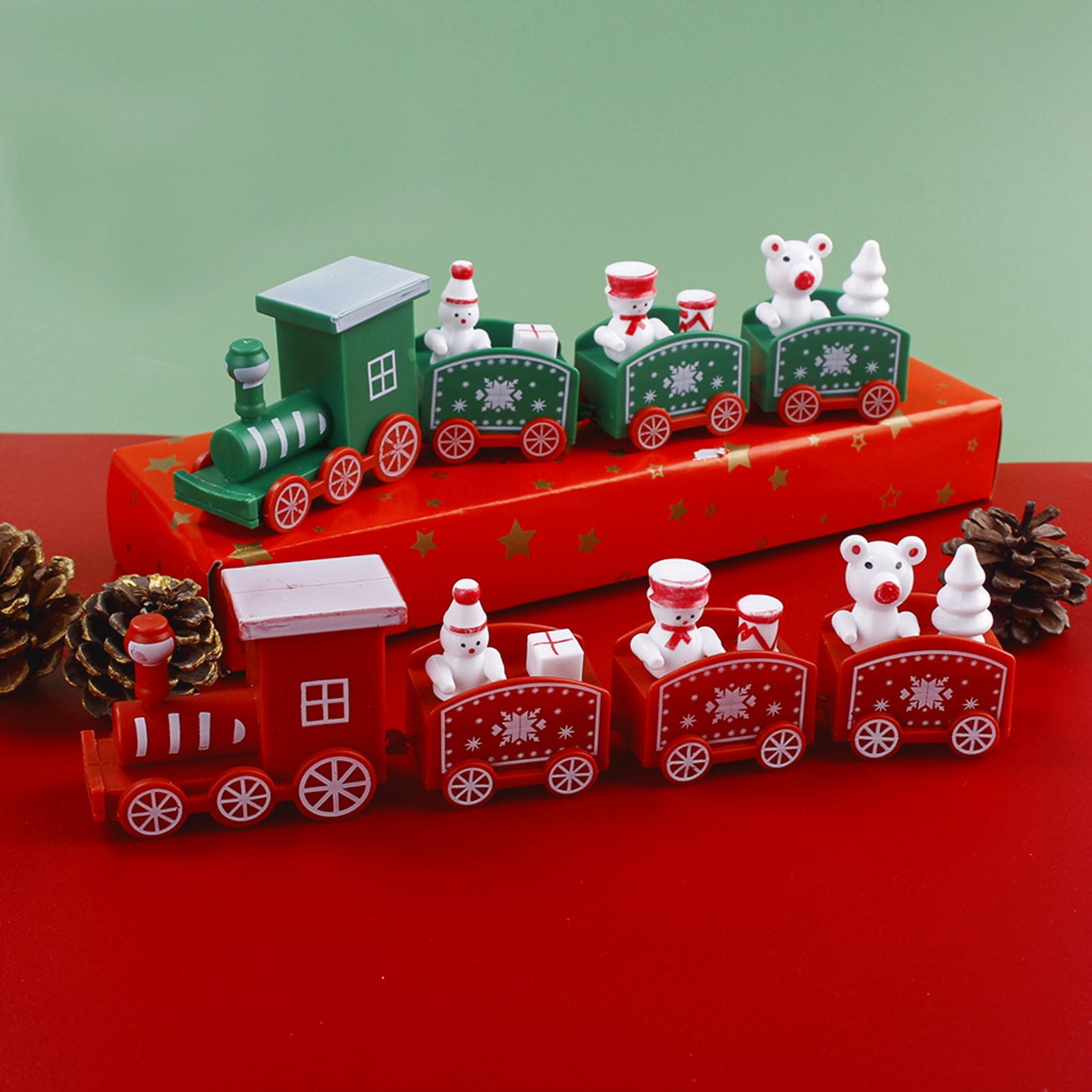 D-GROEE Plastic Christmas Train, Mini Train Decor for Christmas Party ...