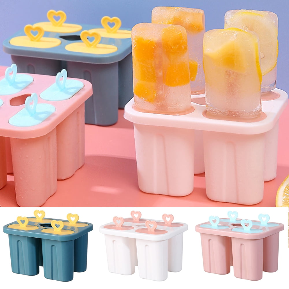 D-GROEE Popsicle MoldPopsicle Molds 4 Pieces Silicone Ice Pop Molds ...