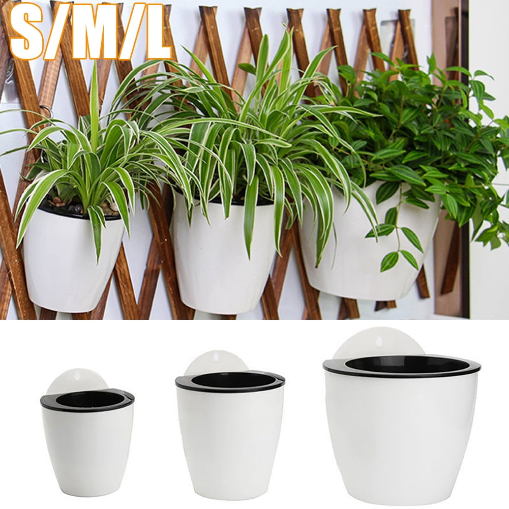 D-GROEE Self Watering Wall Planter - Modern White - Indoor Outdoor ...