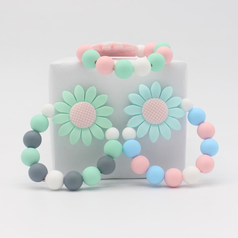 D-GROEE Sensory Teething Colorful Beads Sunflower Bracelet for Baby ...