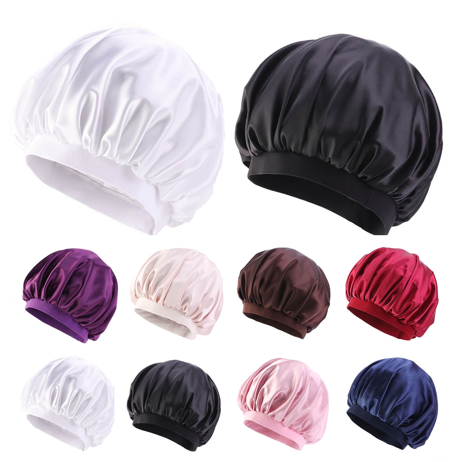 D-GROEE Sleeping Caps, Fabric Hair Bonnet for Sleeping, Elastic Wide ...
