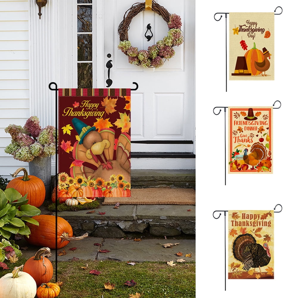 D-GROEE Thanksgiving Garden Flag 12 X 18 Inch Double Sided, Funny ...