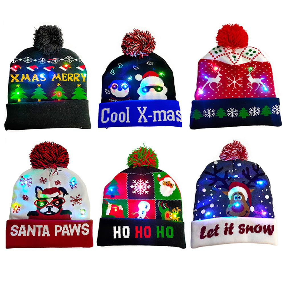 D-GROEE Unisex LED Light-up Knitted Cotton Holiday Xmas Christmas ...