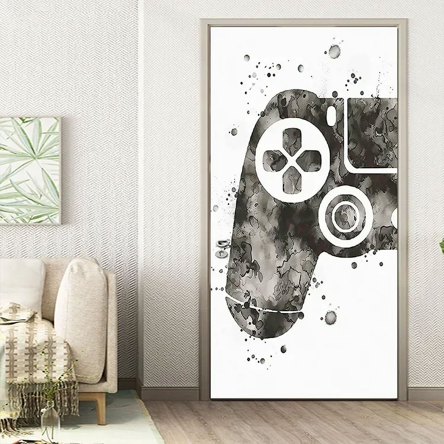 Gamepad Gamer Self-Adhesive Removable Door Stickers Color Game ...
