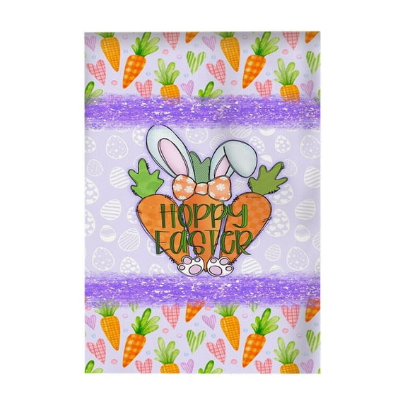 D Garden Flag Cute Rabbits Easter Egg Outdoor Party Canvas Flag Double ...