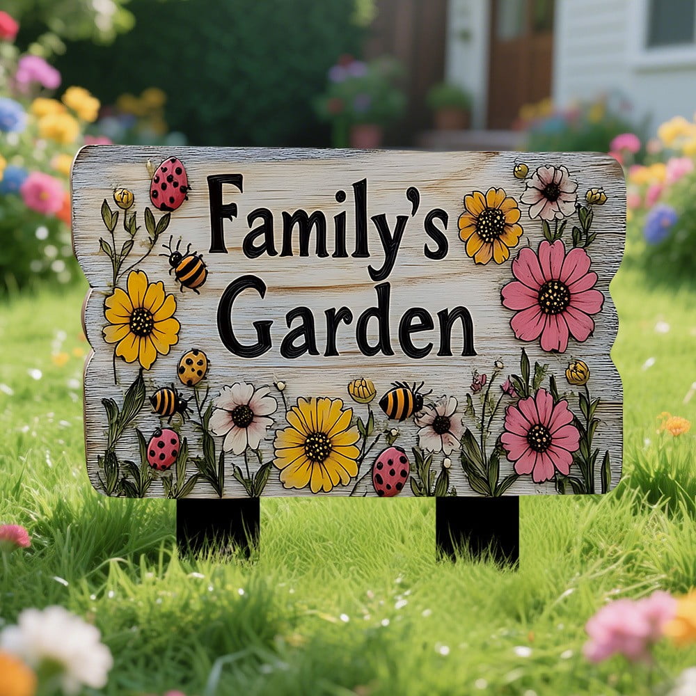 D Garden Welcome Sign Wooden Door Number Decorative Ground Stake For ...