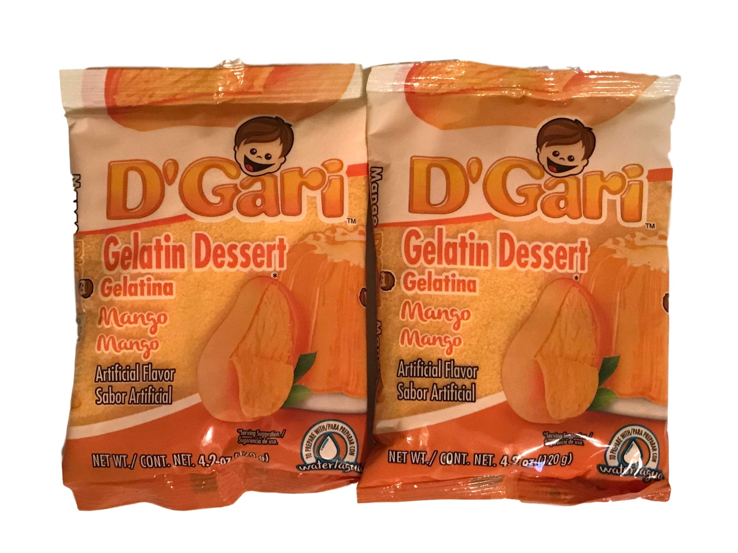 D Gari Pack of IEF31 2 Mango Gelatin 4.2oz, Prepare with Water, Quick ...