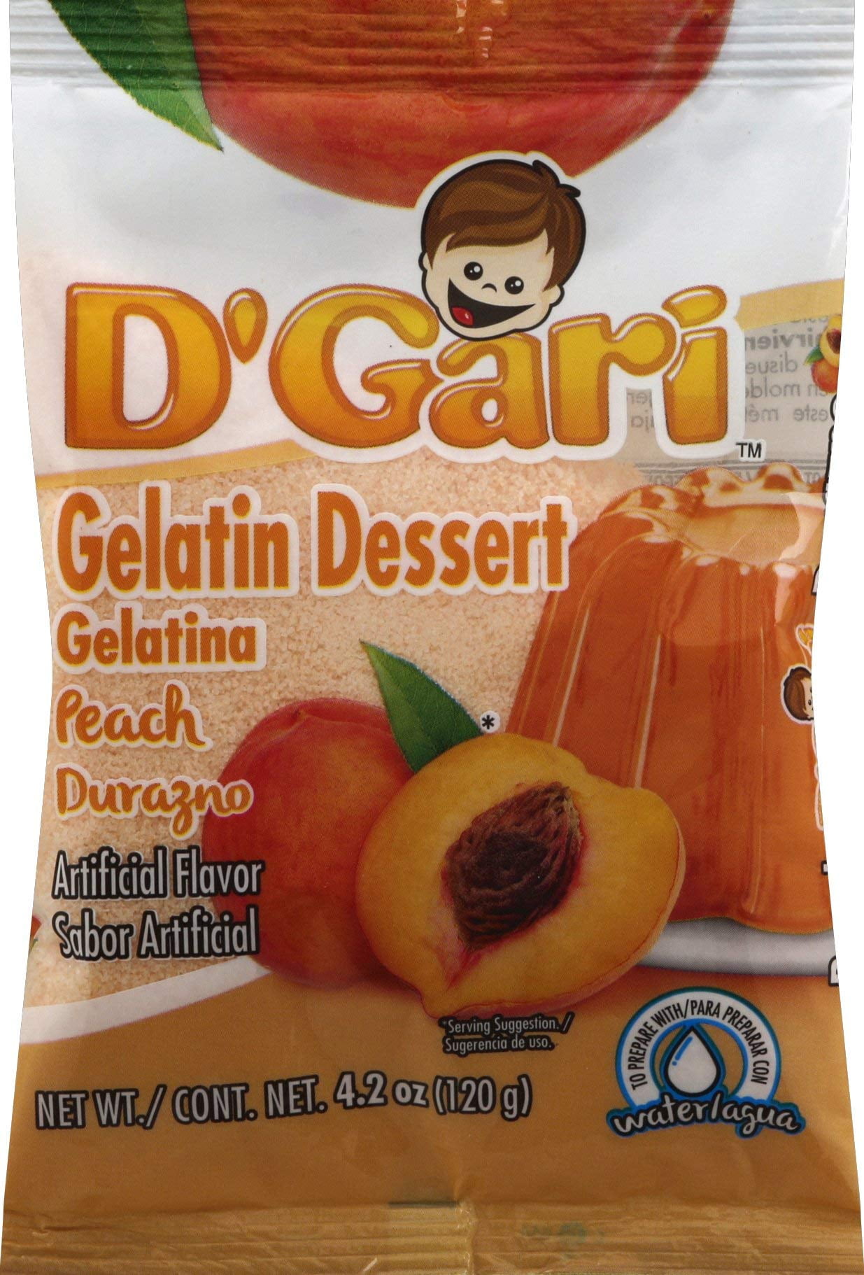D'Gari Peach Gelatin Dessert Mix 4.2 oz (Pack of 6) - Walmart.com