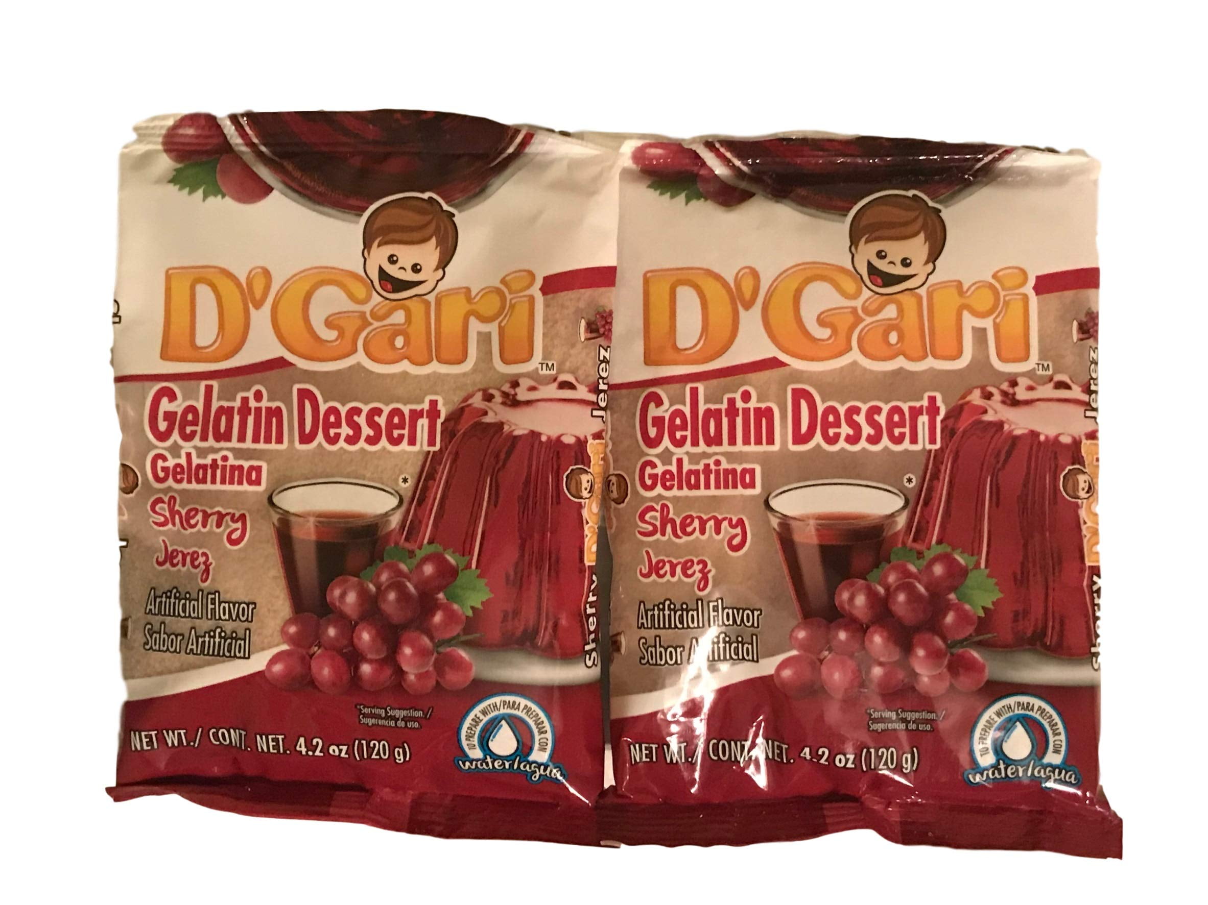 D Gari pack of SBF3 2 Jerez Gelatin 4.2oz, Prepare with water, Quick ...