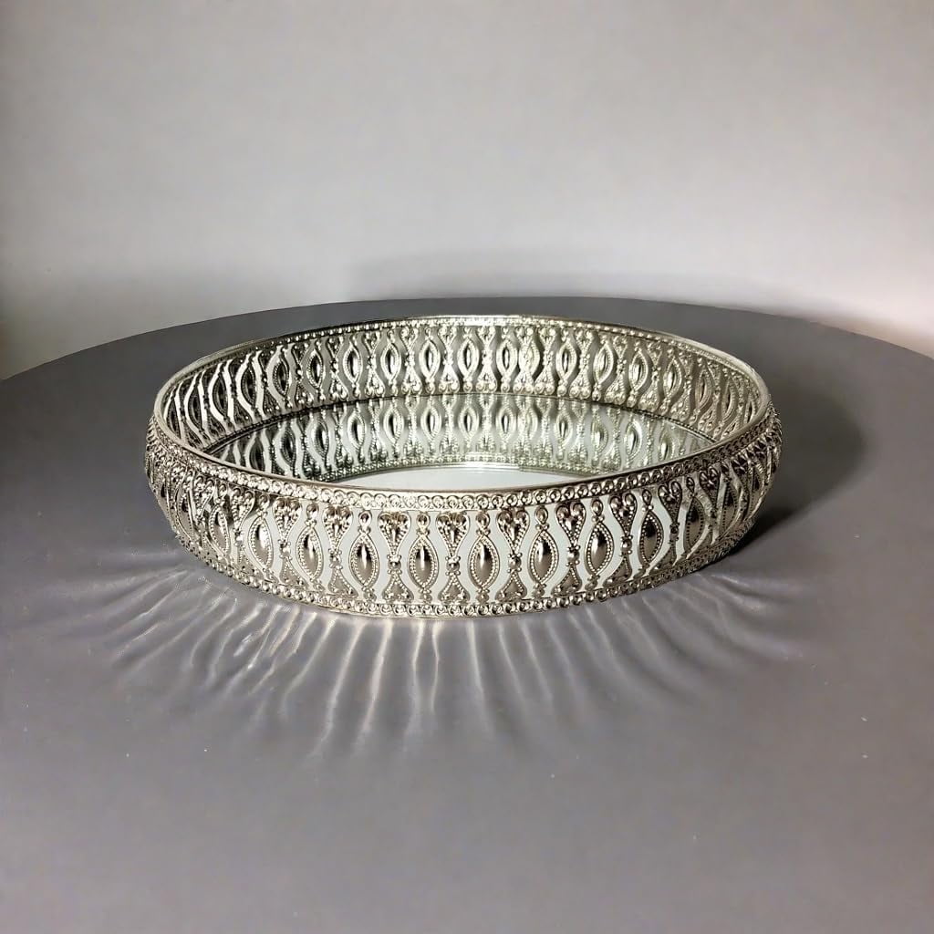 D. Glore Present- Round Mini German Silver Tray | Silver Plated | Round ...