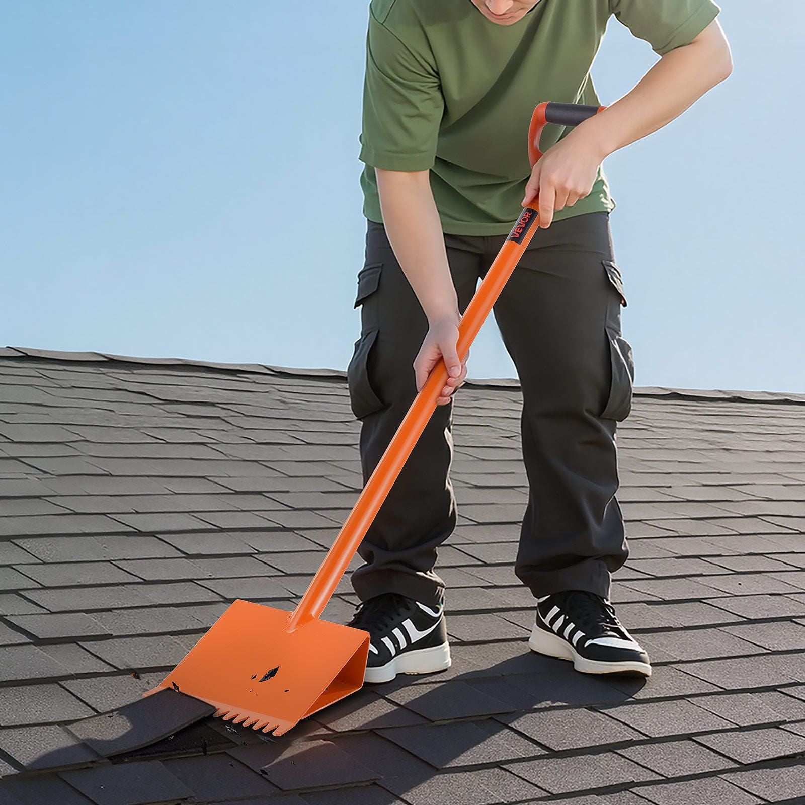 D-Grip Roofing Shovel - 45# Steel Shingle Ripper for Easy Tear-Off ...