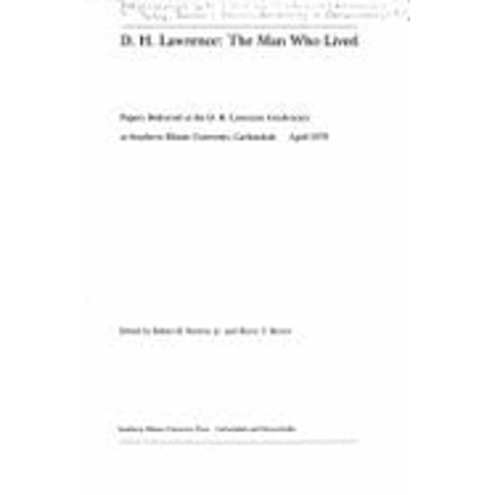 Pre-Owned D. H. Lawrence: The Man Who Lived: Papers Delivered at the D ...