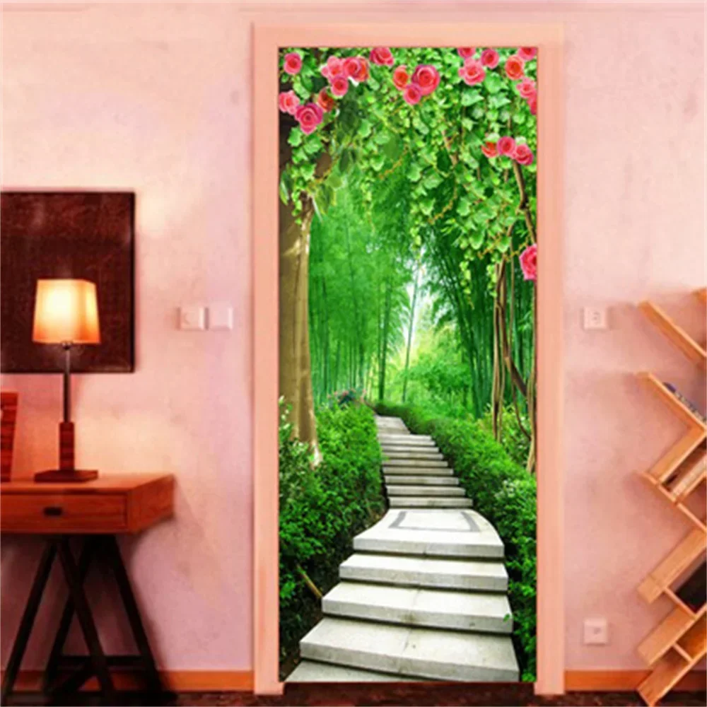 D Highway Door Sticker Dazzling Sunshine Wallpaper Decal Natural ...