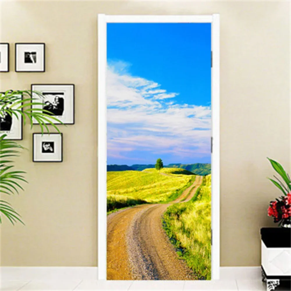 D Highway Door Sticker Dazzling Sunshine Wallpaper Decal Natural ...